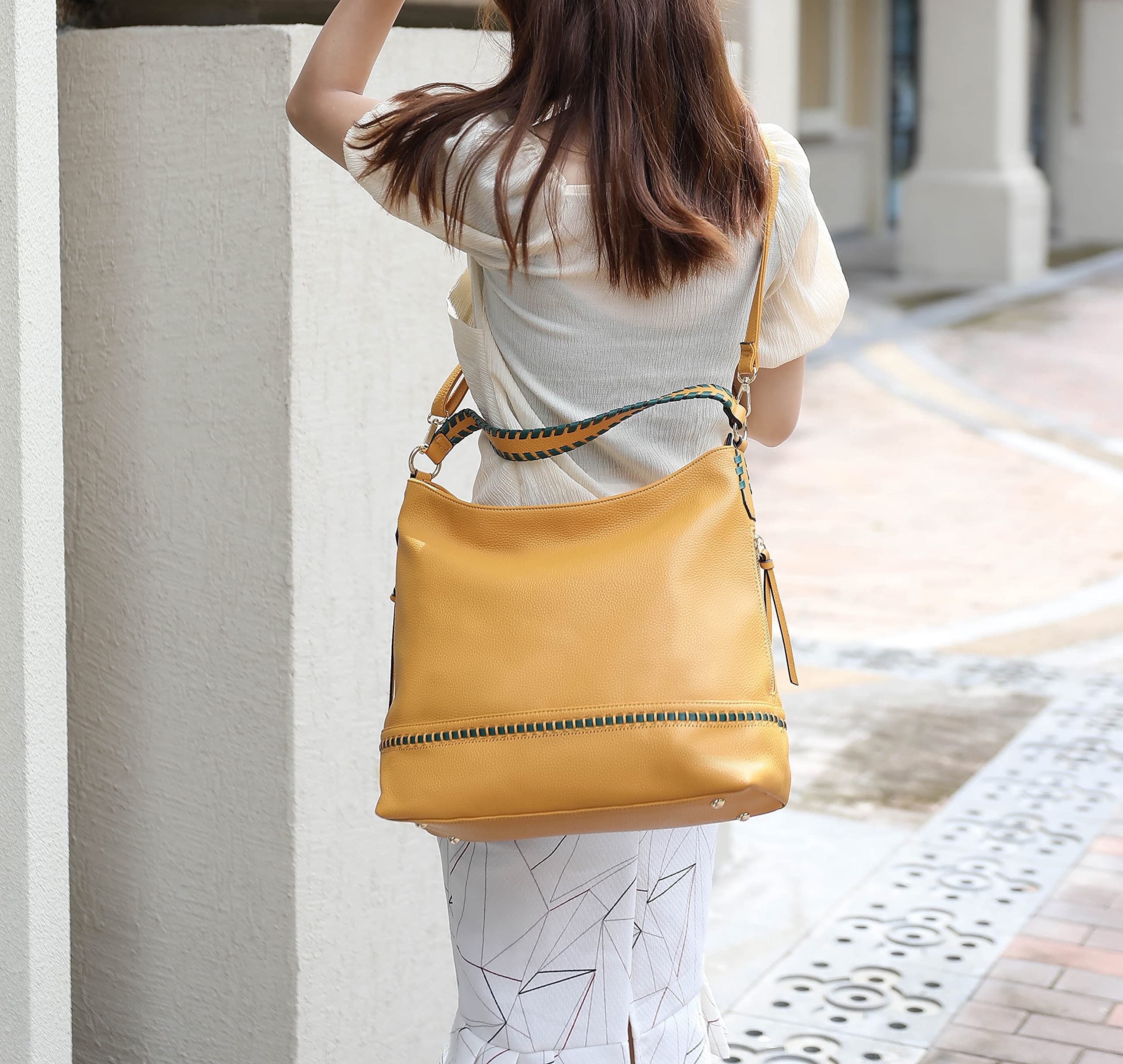 MKF Collection Hobo Purses for Women β Soft PU Leather Handbag Womens Hobo Shoulder bag β Fashion Top Handle Pocketbook Pewter