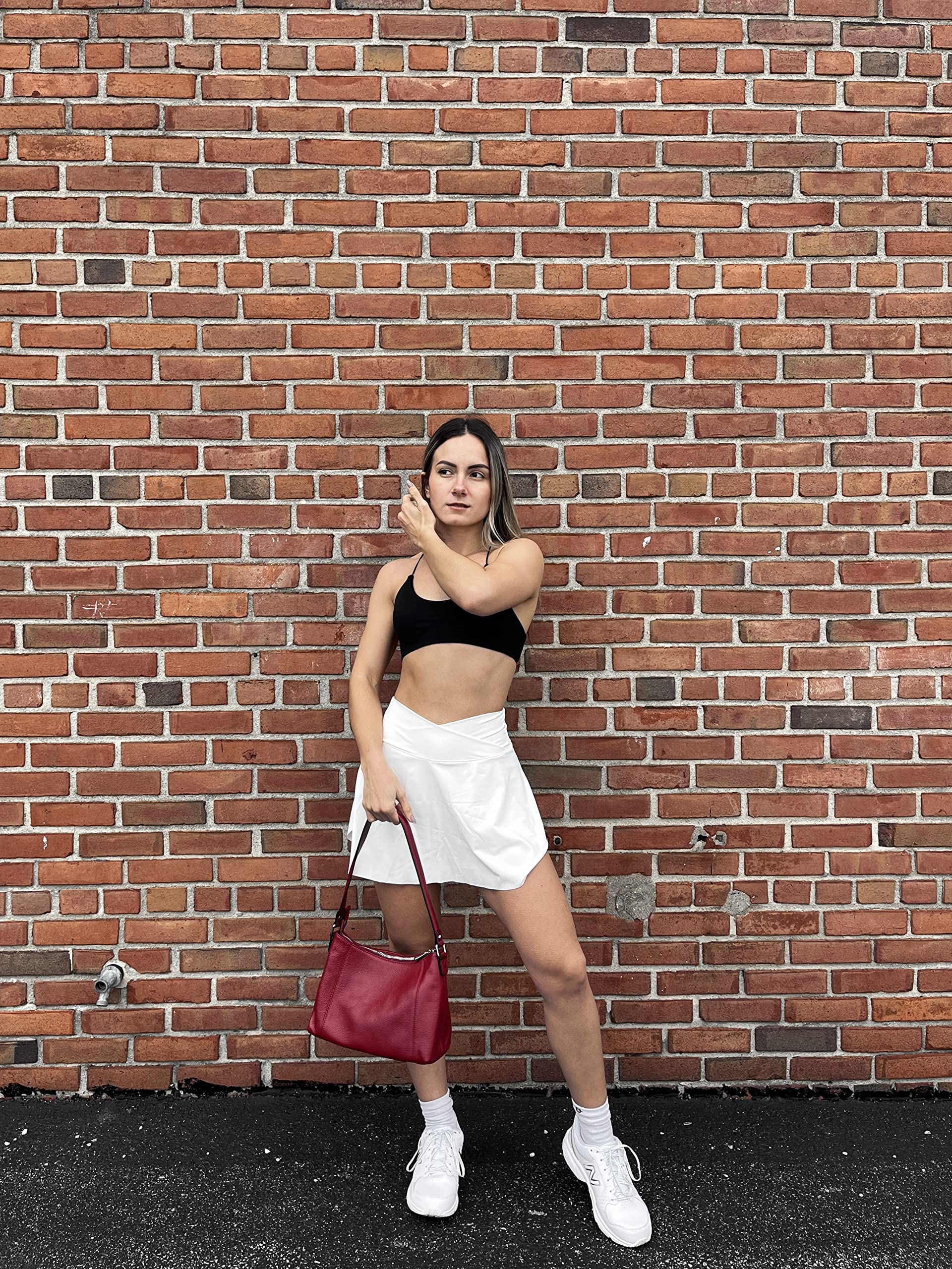 S-ZONE Leather Purses for Women Shoulder Hobo Bags and Small Handbags with Outside Pocket