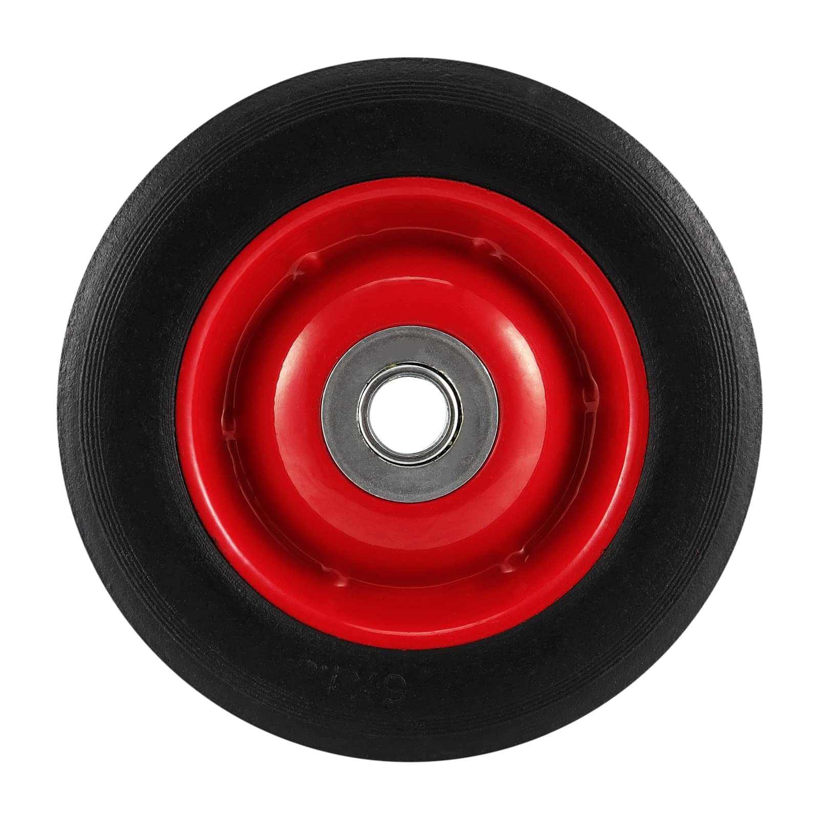 SHEUTSAN 4 Packs 6 x 1.2 Inch Solid Rubber Wheels, Hand Truck Replacement Tire with Ball Bearing, 1.25 Inches Offset Hub and 5/8 Inch Axle Diameter, 350 lbs Load Capacity
