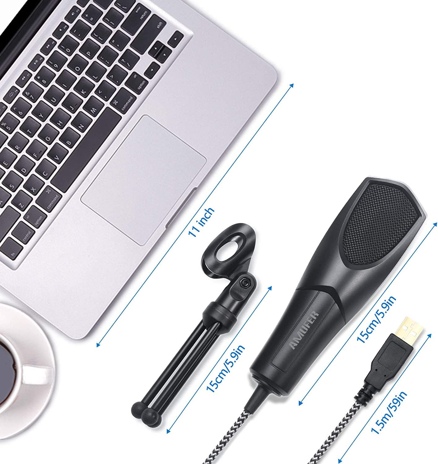 SAROOD USB Microphone, Computer Microphone Recording Condenser Microphone with Tripod Stand for Mac & Windows Voice Recording, Gaming, Live Streaming YouTube Videosā¦