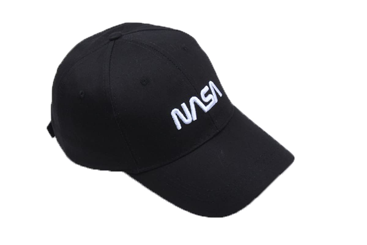 PHILOMI NASA Logo Baseball Cap Exquisite Embroidery Dad Hat Hip Hop Baseballcap Adjustable Size Unisex (Black)