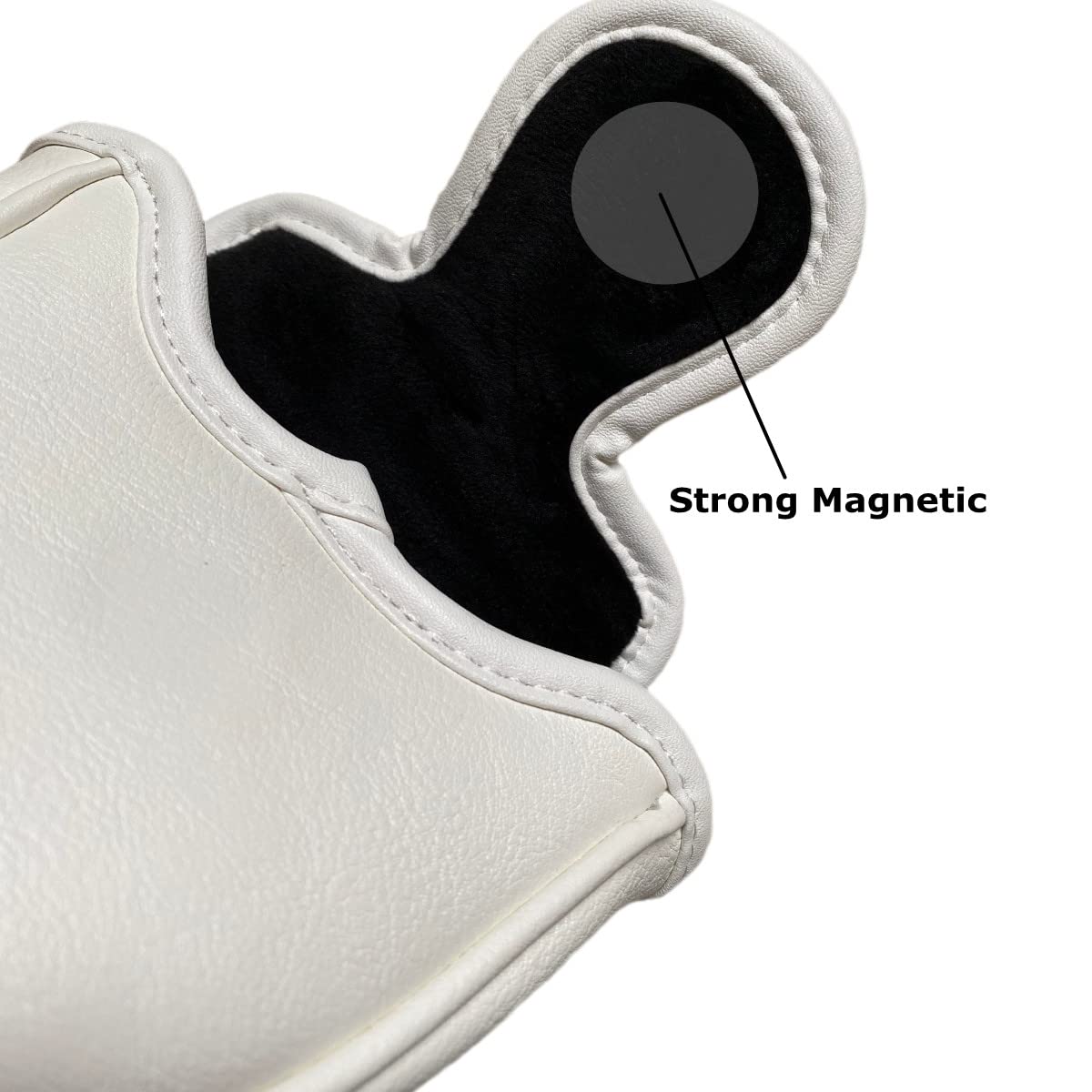 Premium Synthetic Leather Golf Putter Cover - Mallet Putter Head Cover Headcover Magnetic Golf Headcover for Mallet Putters (Eagle/Skull) (White|Skull)