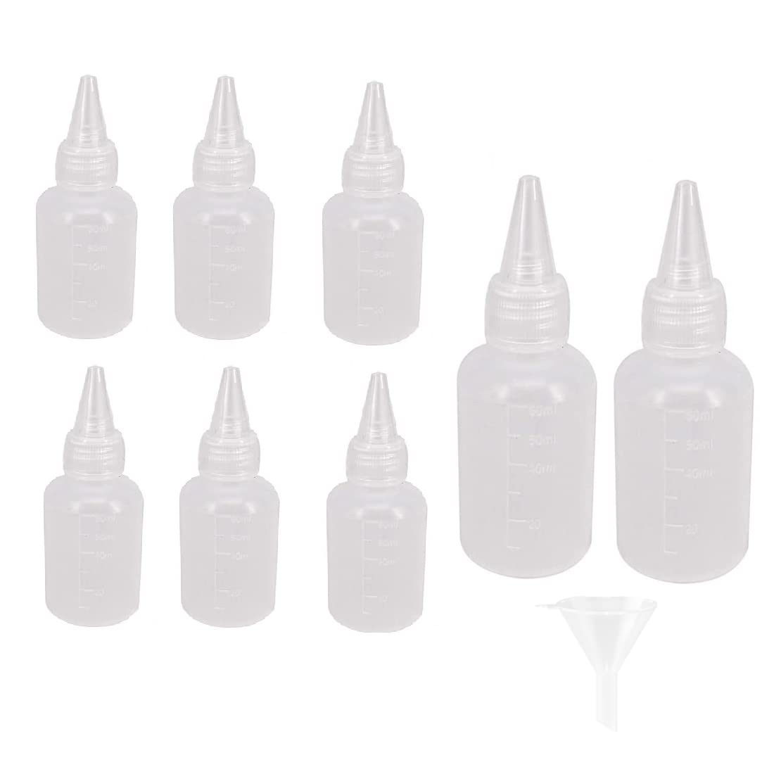 Plastic Squeeze Bottles With Scales 10 Pack Small Squeeze Bottles with Tip Caps Squirt Bottles for Liquid, Condiments, Sauces, Paint, Oil, Glue, Icing, Baking, Art Crafts, BBQ (60ml/2oz)