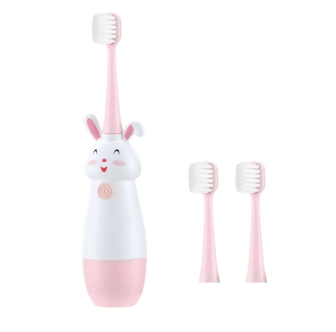 Soft Bristles Vibration Electric Toothbrush 2023 IPX5 Waterproof Rabbit Shape Funny Kids Toothbrush Oral Care Includes 3 Brush Heads and Battery