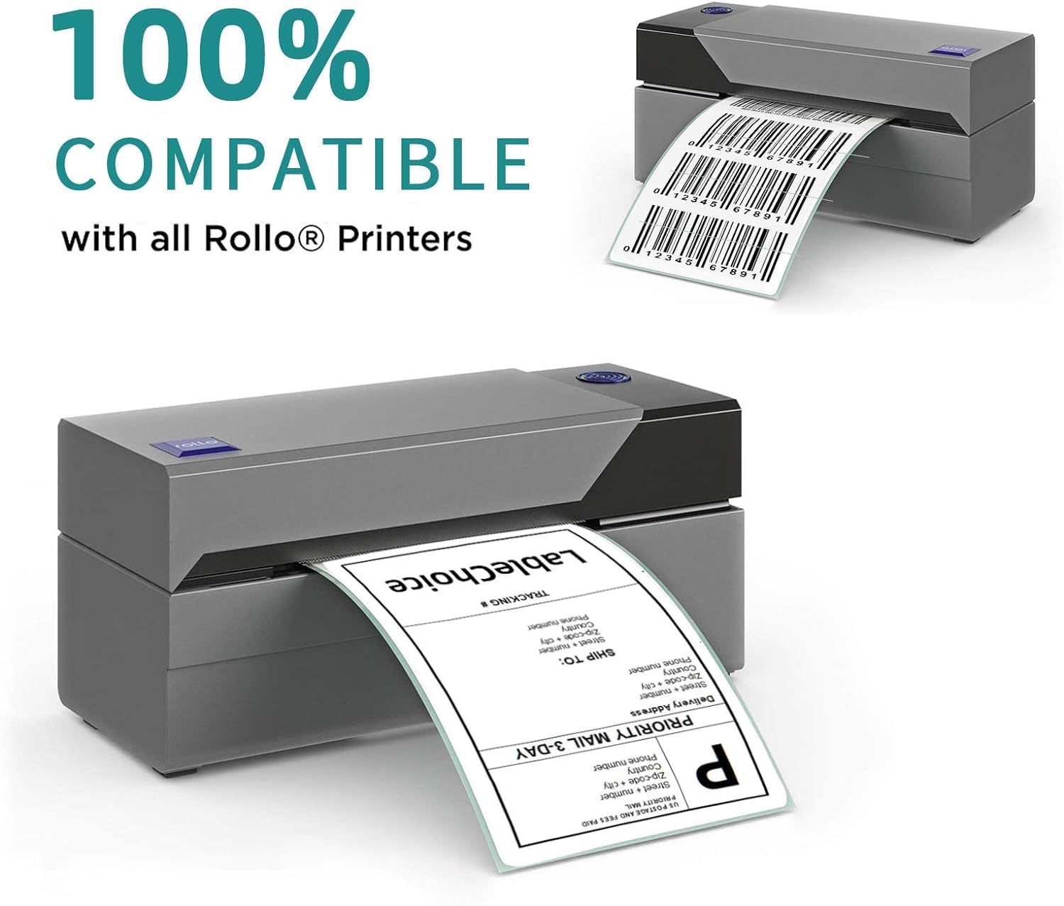 Labelchoice 12000 Labels 2.25x1.25 inch Direct Thermal Labels Compatible with Zebra, Rollo, Munbyn Thermal Labels Printers, 12 Rolls 2-1/4x1-1/4 Thermal Barcode Return Address Labels