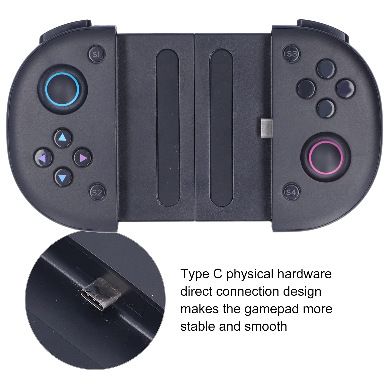 Mobile Game Controller Portable Mobile Game Controller 2 in 1 Mobile Game Controller Type‑C Version Gamepad for Android Mobile Game Controller