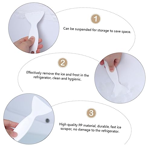 Vaguelly 40 Pcs Refrigerator Deicer Cleaning Tool Freezer Frost Shovel ice Breaker Shovel Plastic Scraper Tool Tools for deicing Tool Fridge ice Removal Shovel ice Removal Scoop White