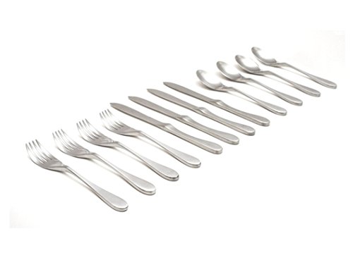 Knork Stainless Steel Flatware Starter, 12 Piece Set, Matte