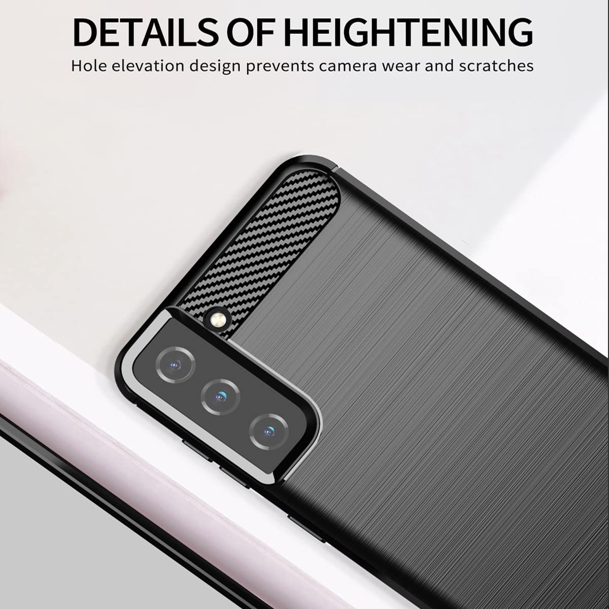 KOARWVC Phone Case for Galaxy S21 Plus 5G Case, Samsung S21+ SM-G996U Case Carbon Fiber Shockproof Rugged Shield Anti-Scratch Soft TPU Back Cover Protective Cases for Samsung Galaxy S21 Plus (Black)