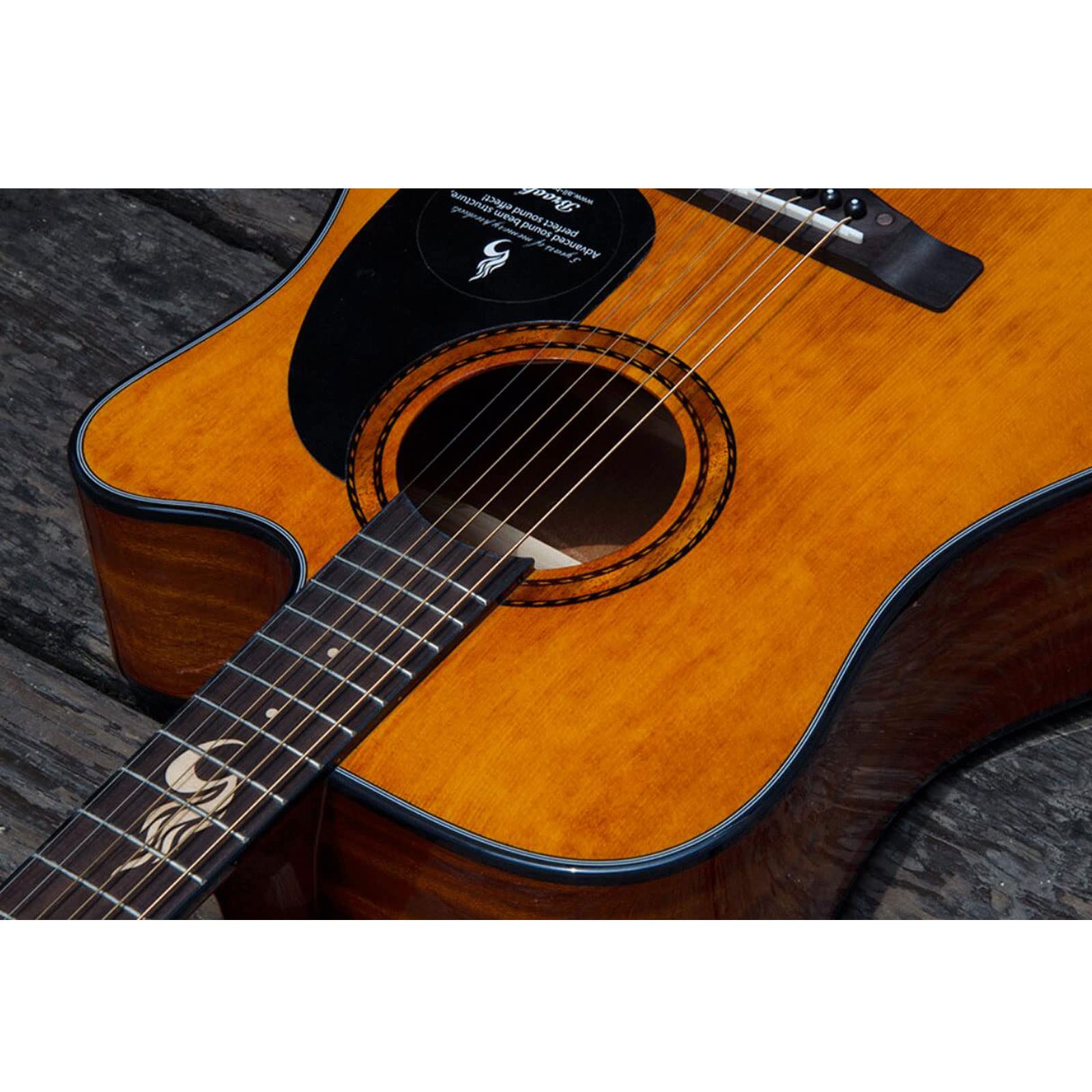 Topoworl 41 inch Acoustic Guitar Spruce Sapele Wood Guitar for Beginner Teens Adult with Guitar Strap Capo Pick Guard Plate S25G D Type Chamfer