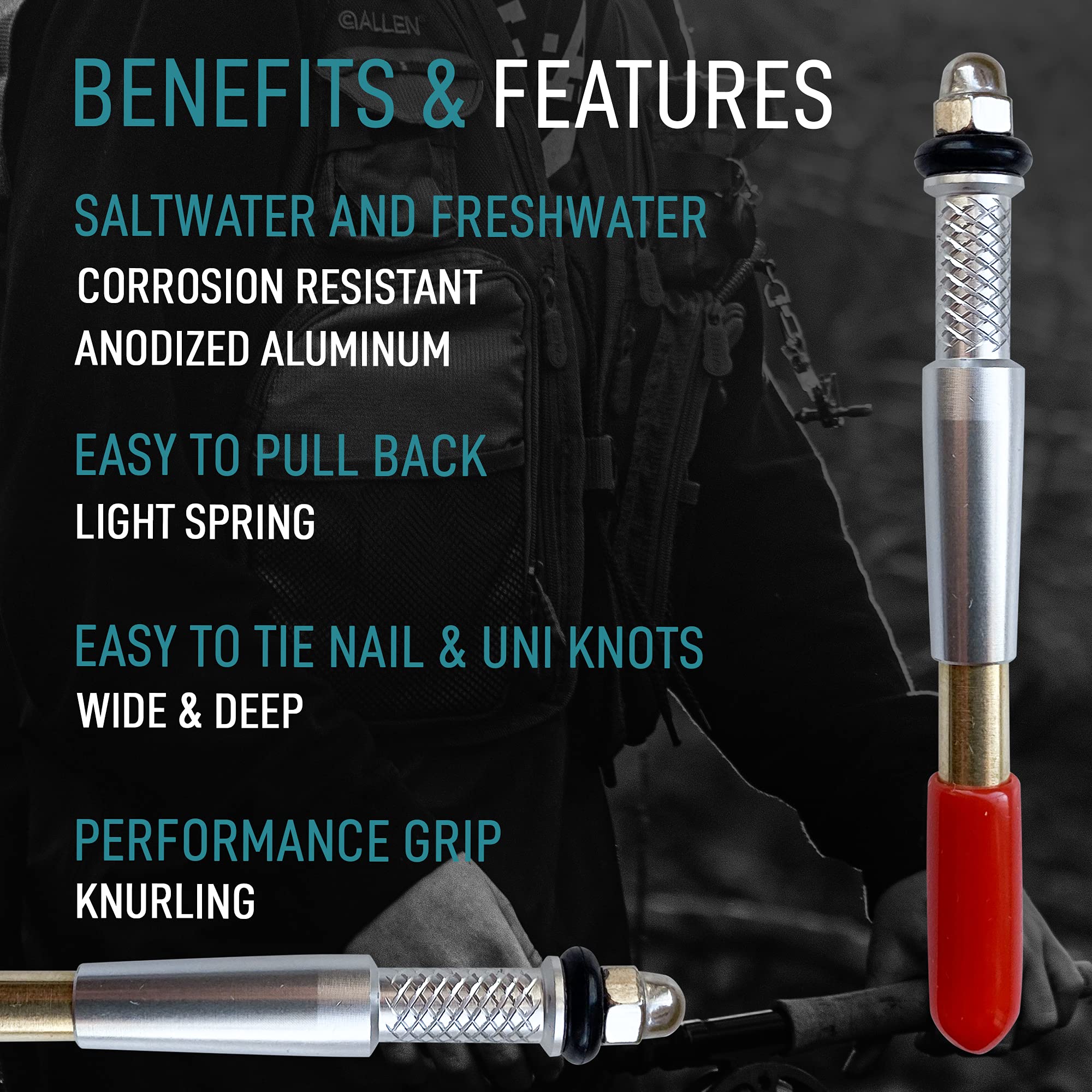 KNOT KNEEDLE - Designed to Tie Your Knots with Ease and Keep You Fishing Longer (2-Pack W/Zingers)