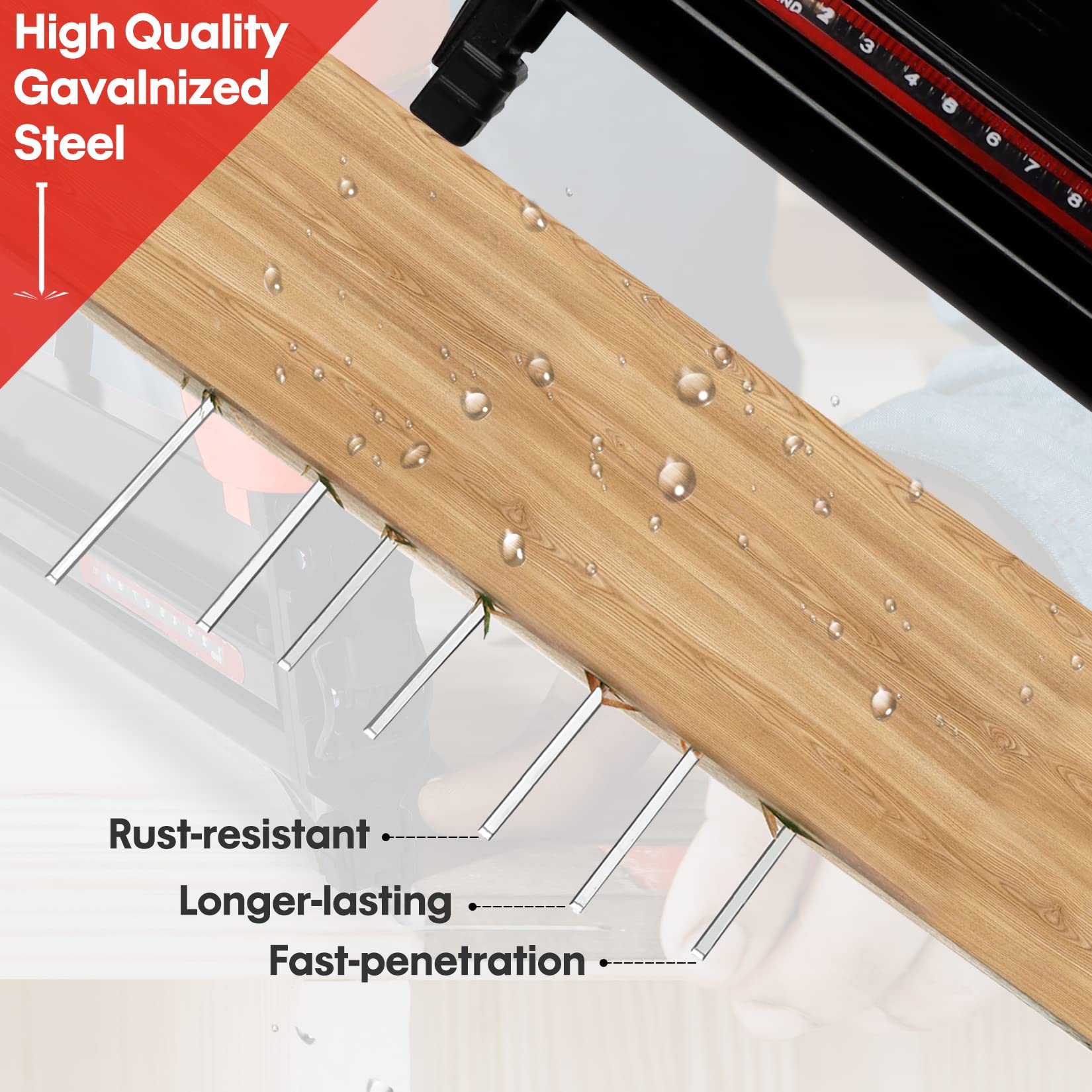 SHALL 16 Gauge Finish Nails, 2000-Count (1-1/4, 1-1/2, 2, 2-1/2 Inch) 16GA Galvanized Finishing Nails Assorted, Nail Gun Nails & Small Finishing Nails Assortment for Pneumatic, Electric Finish Nailer