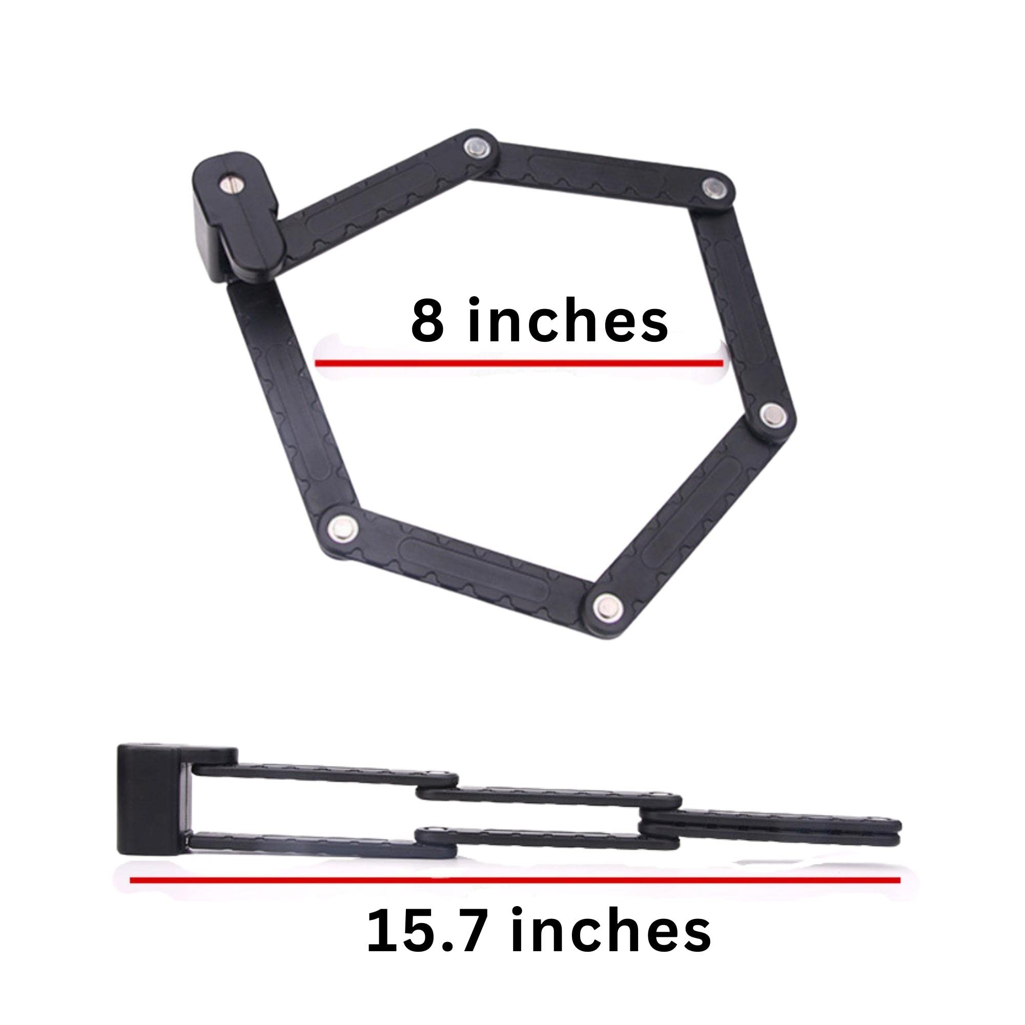 Portable Folding Bike Lock - Lightweight Carry with You Everywhere When You Ride Security Bicycle Lock β Super Durable Anti-Theft Secure Bike Guard with Keys, Black