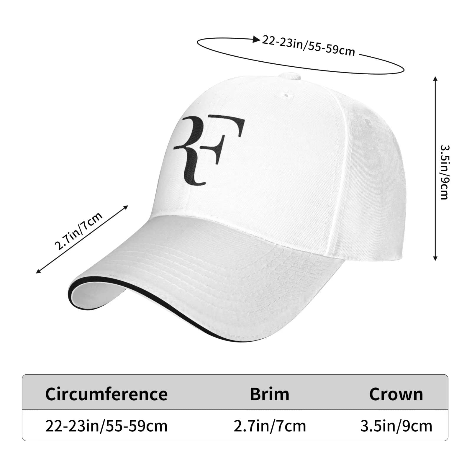 ROGER FEDERER Hat Trucker Hat for Men Women Adjustable Classic Tennis Baseball Cap White