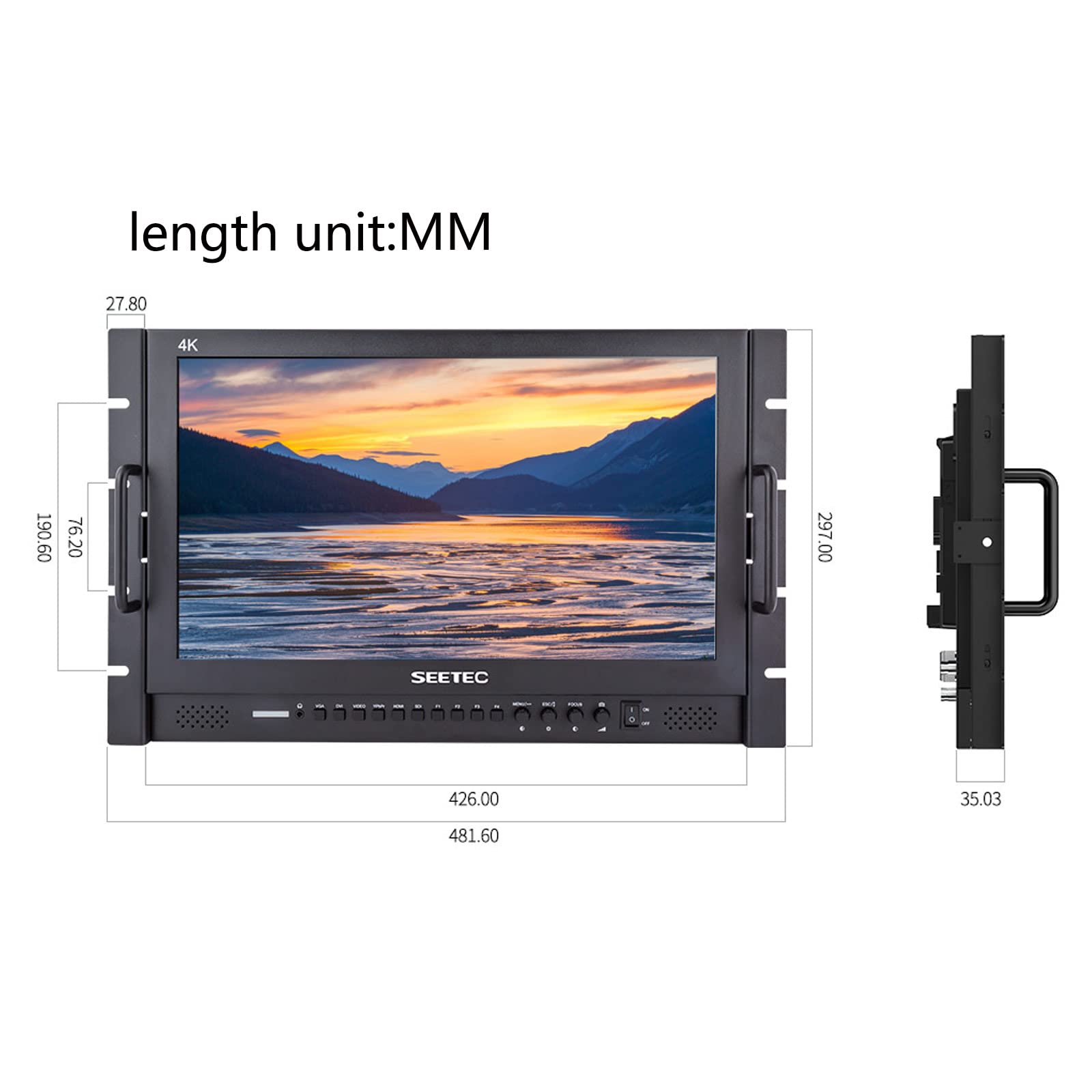 SEETEC P173-9HSD-RM 17.3" Rack Mount Broadcast LCD Monitor with 1920Γ1080 3G-SDI HDMI AV YPbPr