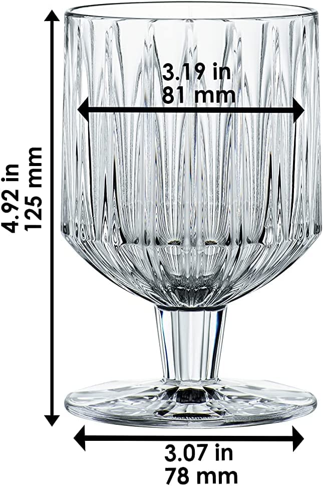 Nachtmann Jules All Purpose Glass, 9 oz, Clear, Dishwasher Safe, Cups, Red Wine and White Wine Glasses, Goblet Party Drinking Glasses with Stem, Set of 4