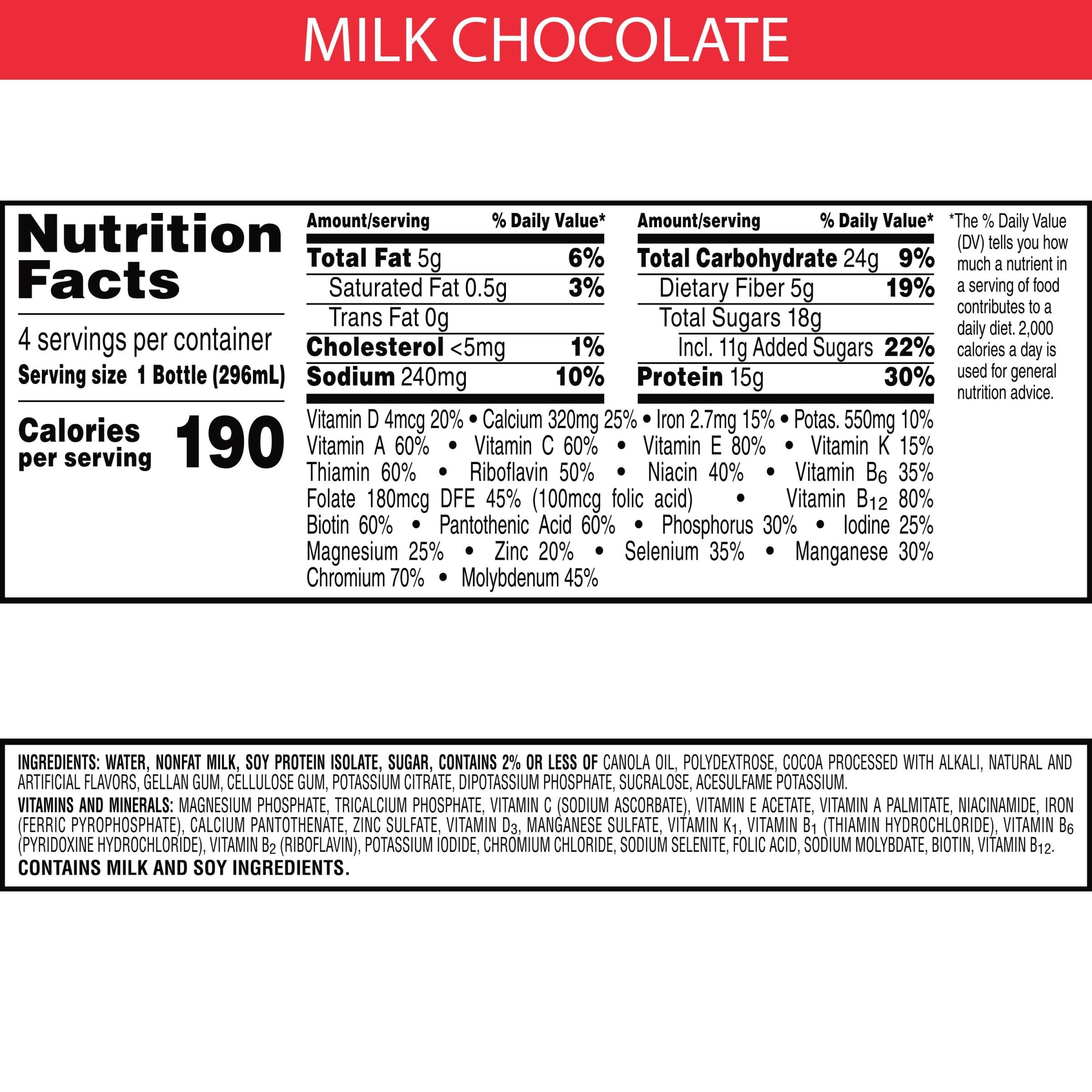 Kellogg's Special K Protein Shakes, Meal Replacement, High Protein, Gluten-Free Snacks, Rich Chocolate, 40oz Pack (4 Bottles)