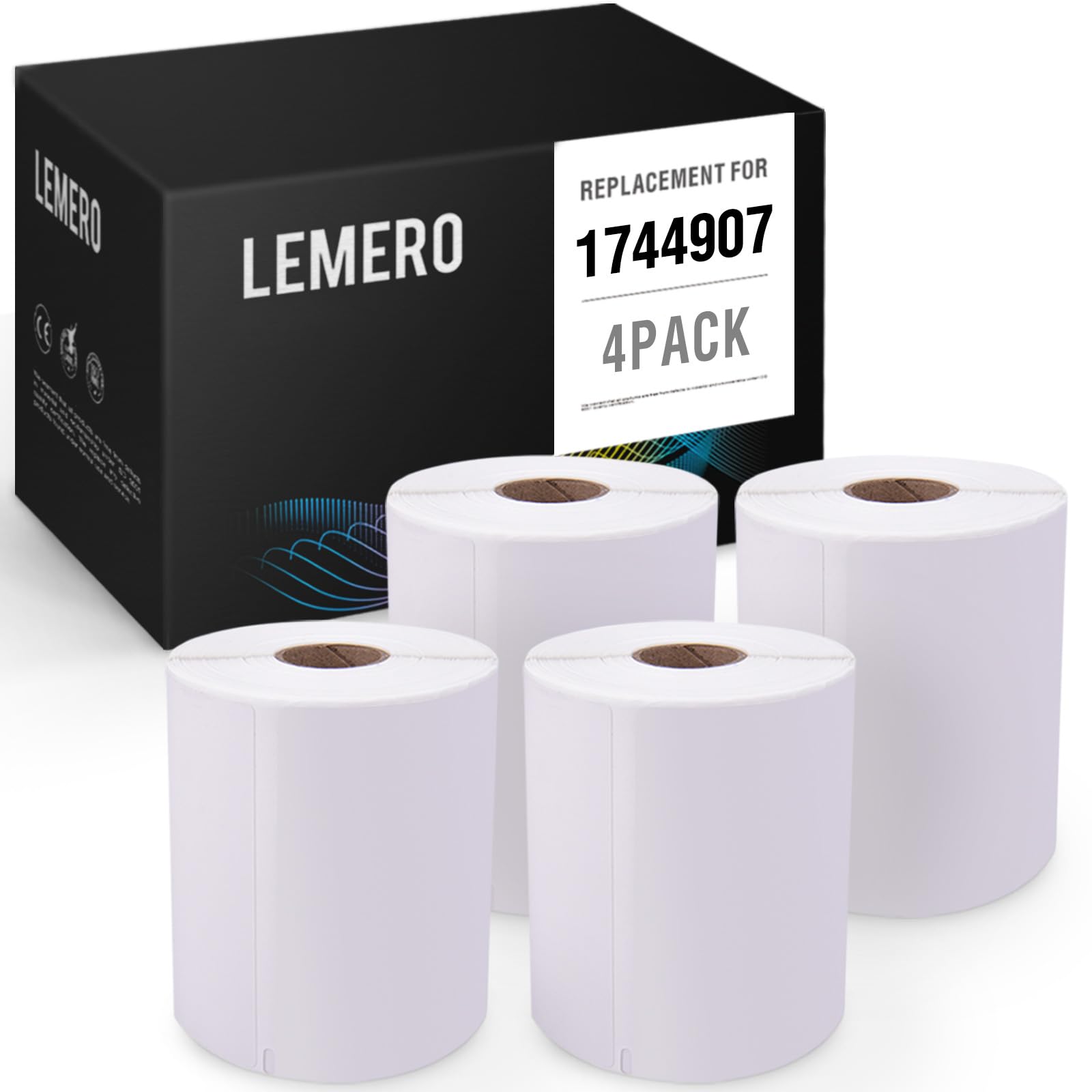 LEMERO Direct Thermal 4XL shipping label Compatible with DYMO LabelWriter 4XL 1744907 4x6 thermal labels, Compatible with DYMO 4XL, Zebra, Rollo, MUNBYN, Strong Adhesive, 220 Labels/Roll (4 Pack)