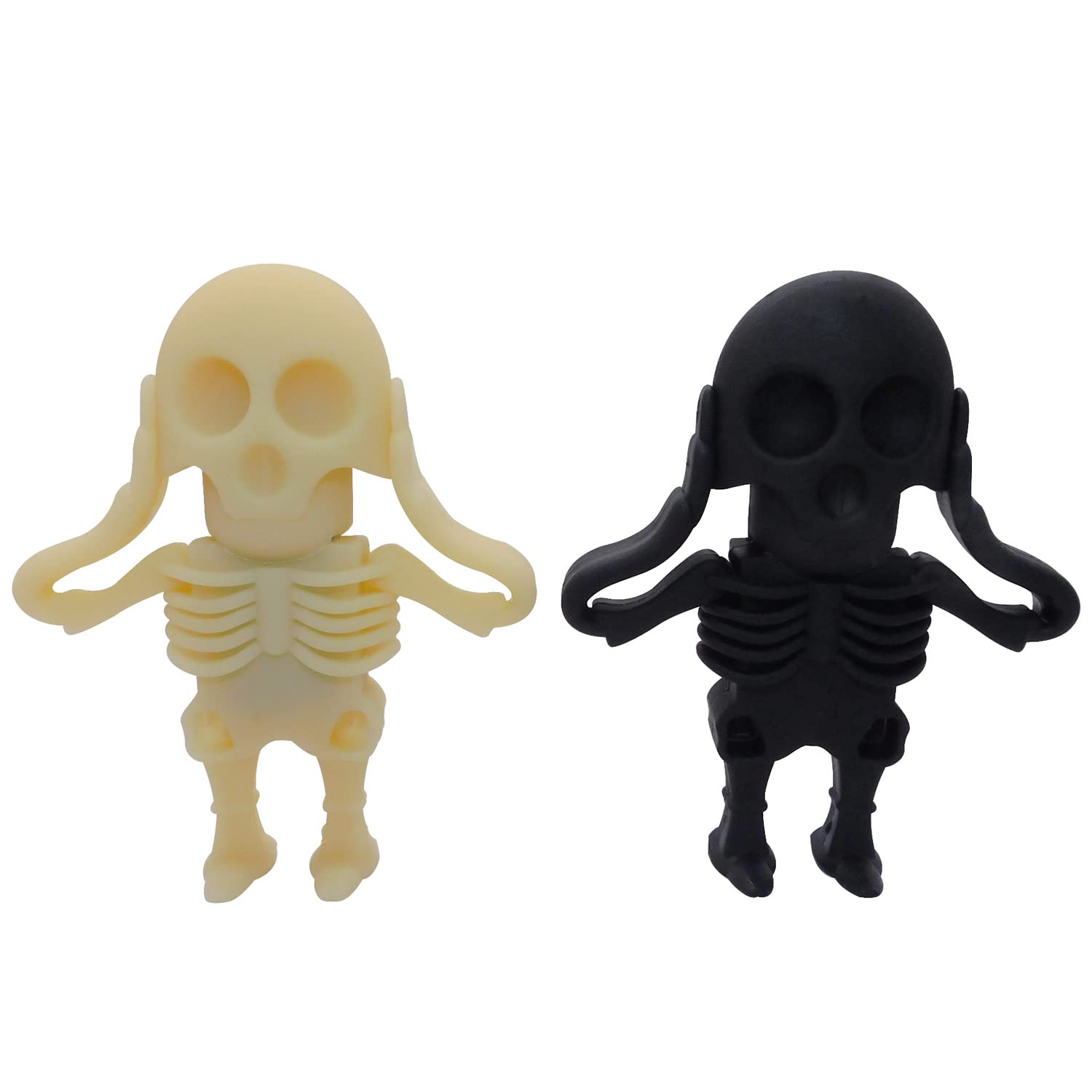 USB Flash Drives Thumb Drive Cartoon Human Skeleton Memory Sticks pendrives for Halloween Present Boy's Gift (Black 64GB)
