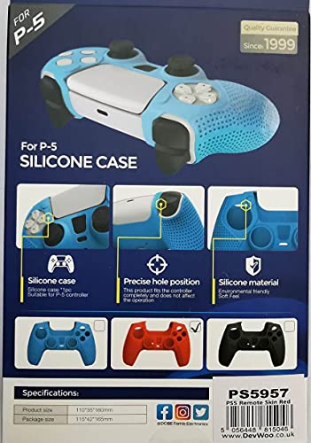 myAIMS PS5 Silicone Skin Case Accessory for PS5 DualSense Controller, PS5 Controller Skin x 1, with Thumb Grip x 8, MULTIPLE Colours (Blue)