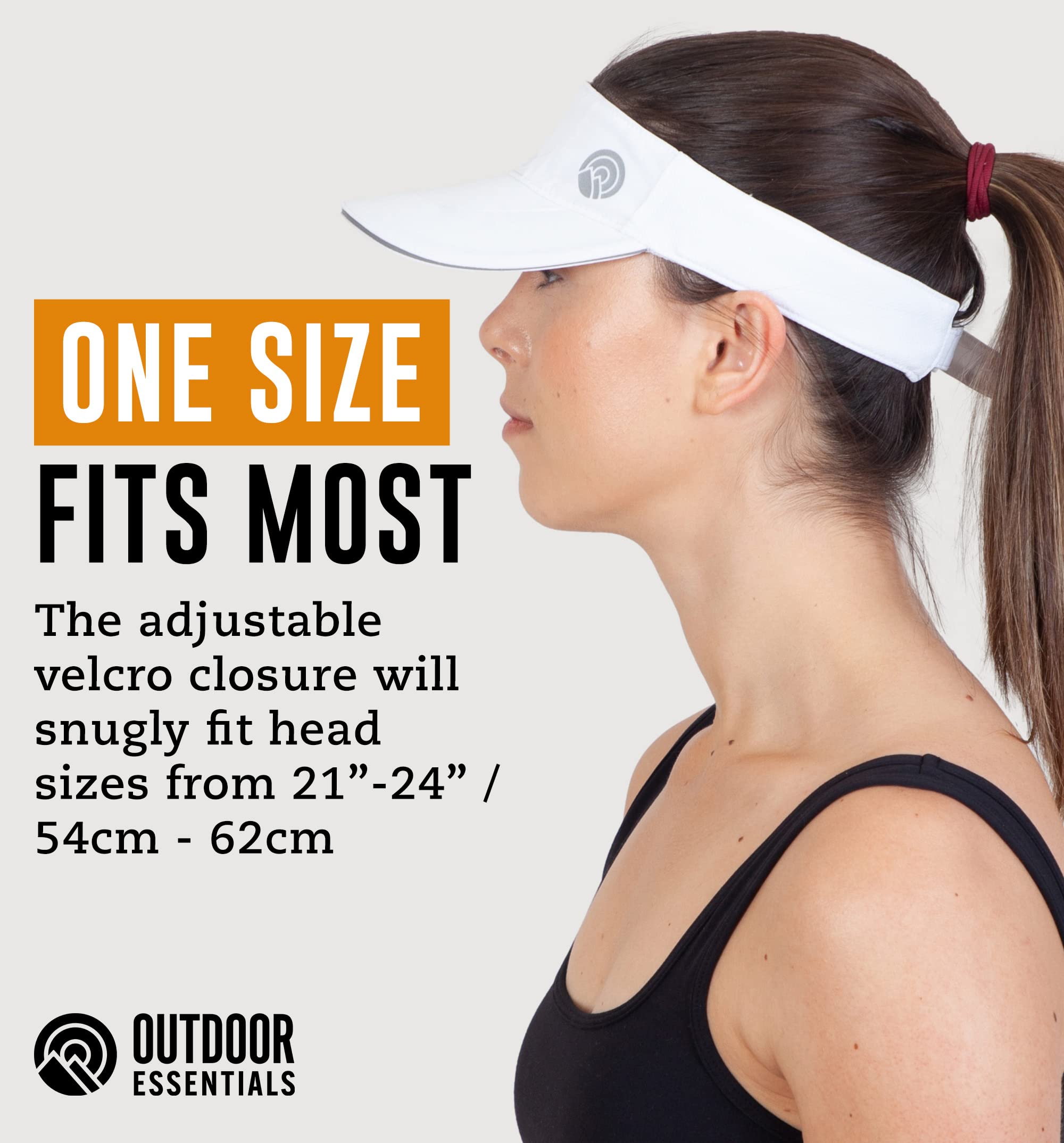 OutdoorEssentials Sun Visor Hat for Women & Men - Womens Visor, Tennis Visor, Golf Visor - Running Visor White - White