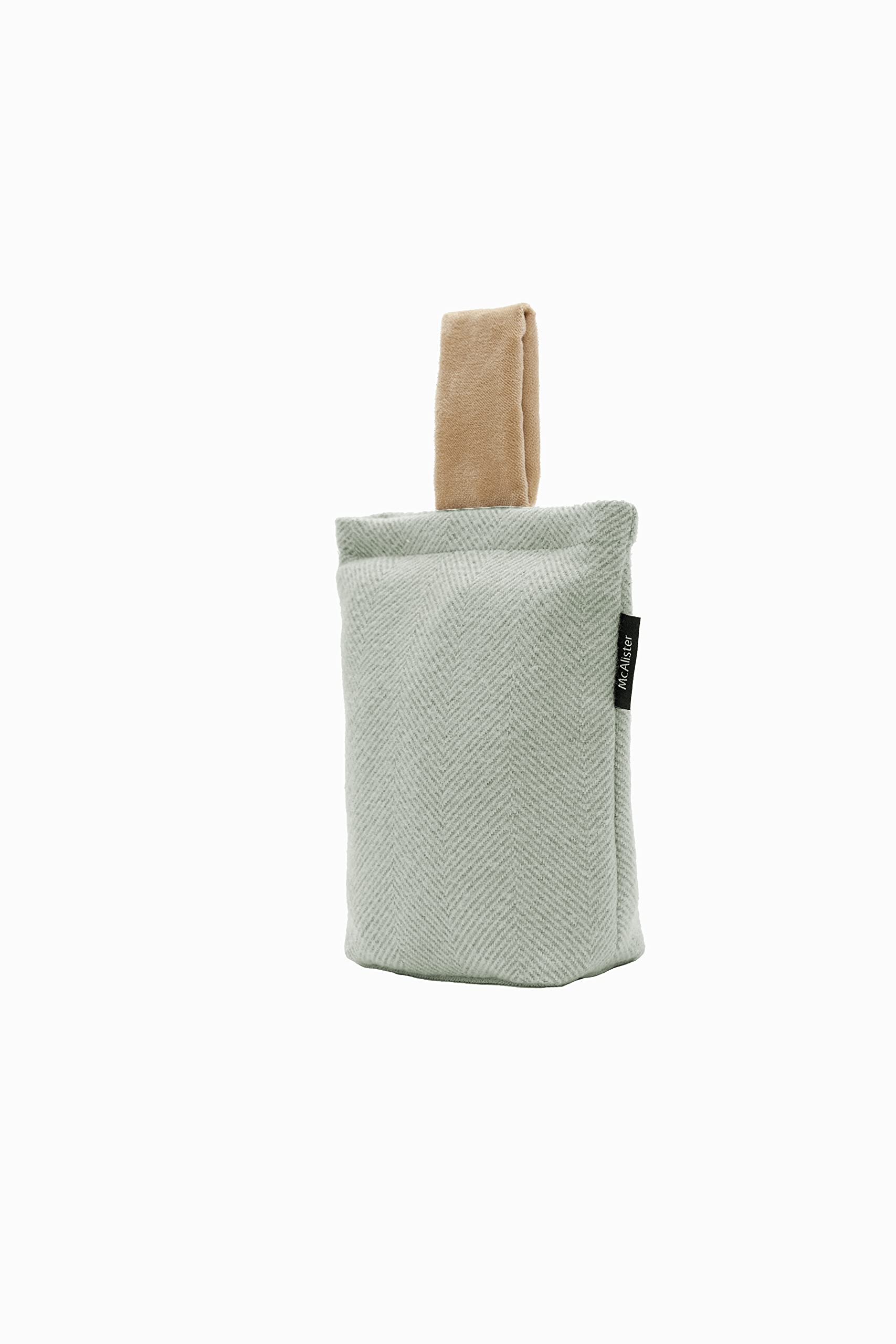 McAlister Textiles Unfilled Herringbone Doorstop Sky Blue Decorative Fabric Doorstopper for All Doors Machine Washable 8x7 Inches