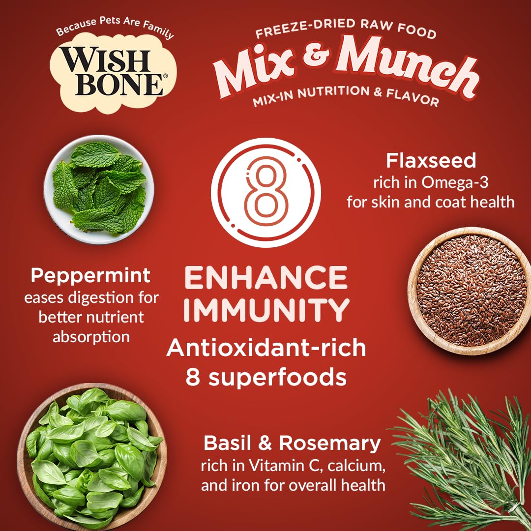Wishbone Mix & Munch Raw Freeze-Dried Grain-Free Beef and Venison for Cats