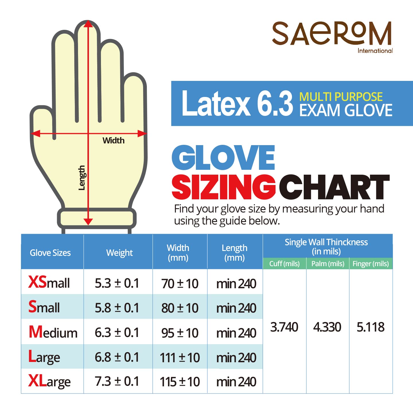 LATEX 6.3 Disposable Powder Free Gloves, Medical Grade, Multi Purpose, Heavy Duty 100pcs/Box… (L)