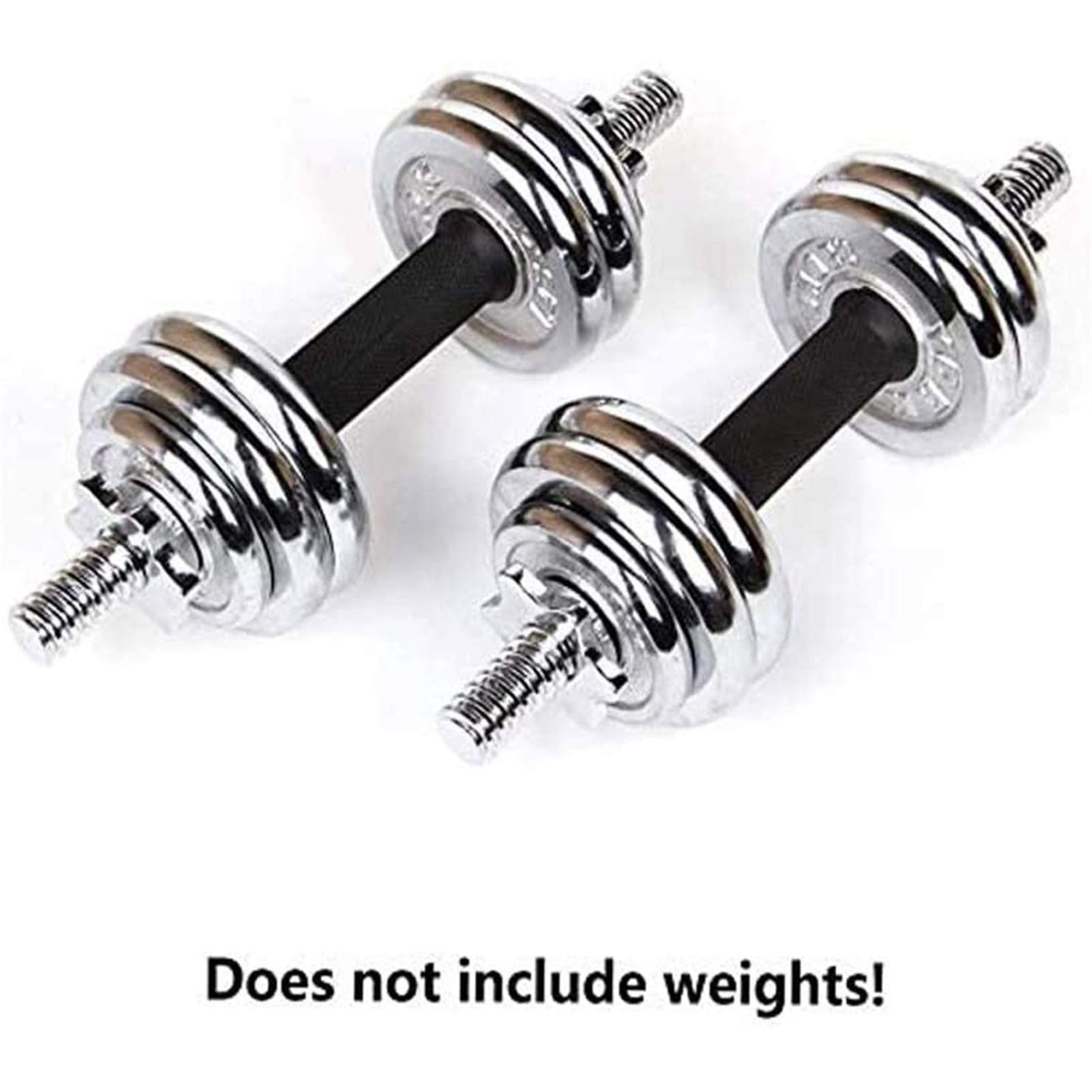MQQ 2 Pcs 14" Dumbbell Handles, Adjustable Chrome Threaded Dumbbells Bar with Star Collars, for Sport Workout Fitness Barbell Strength Training Weight Accessories