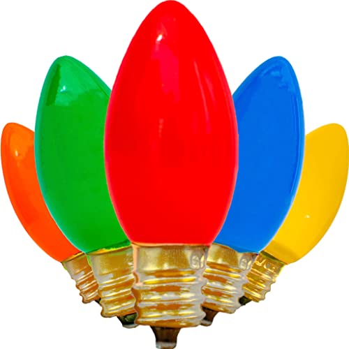 Multi-Color Christmas Lights Solid Color Ceramic Flashing Twinkle Bulbs C9 E17 Indoor Outdoor