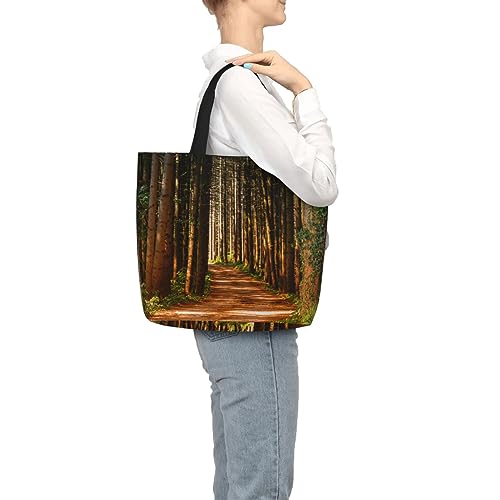 VACSAX Tote Bag for Women Reusable Shopping Bags tree natural environment Print Shoulder Handbag Aesthetic Totes for Grocery