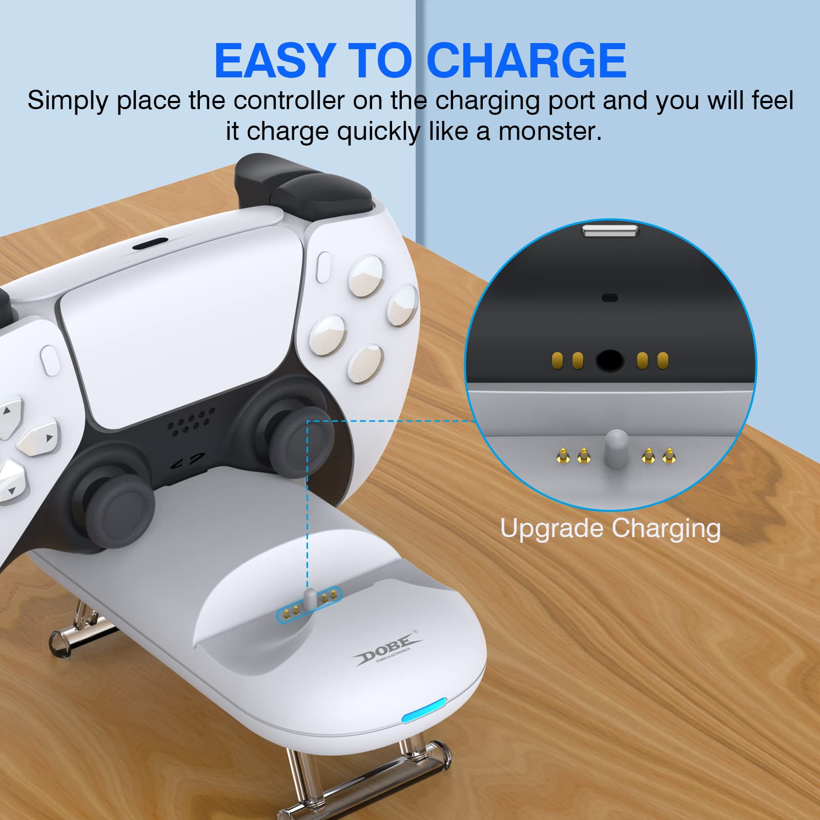 PS5 Controller Charging Station for PlayStation 5 Controller with Dual Charge Dock Fast Charging PS5 Dual Controller Charging Stand (Without Led)