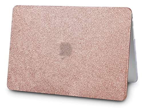 KECC Laptop Case for MacBook Air 13" w/ Keyboard Cover Plastic Hard Shell Case A1466/A1369 2 in 1 Bundle (Rose Gold Sparkling)
