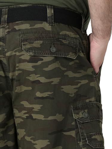 Lee Men's Big & Tall New Belted Wyoming Cargo Short, Combat Camo, 44