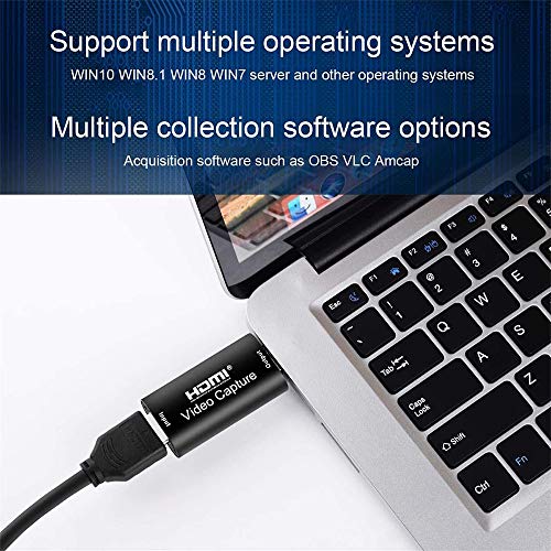 Mini Audio Video Capture Cards HDMI to USB 1080p Record Directly to Computer for PS4 Gaming, DSLR Camcorder, Streaming, Teaching, Video Conference, Live Broadcasting
