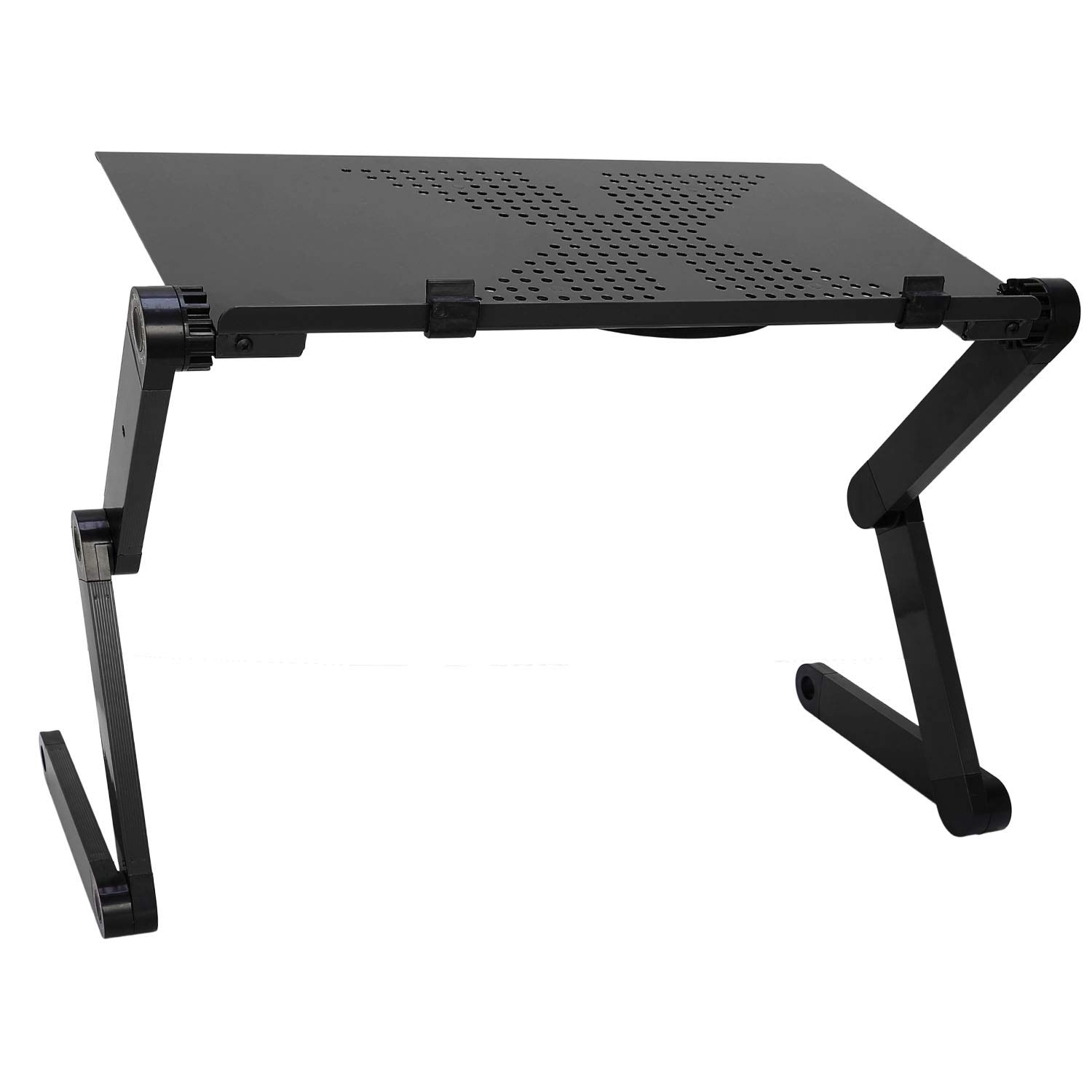 KOCASO Adjustable Laptop Stand, Aluminum Portable Laptop Table for up to 21" Laptops with Mouse Pad, Ergonomic Laptop Holder Computer Lap Desk Tray Standing for Couch TV Bed Sofa Office Students Gift
