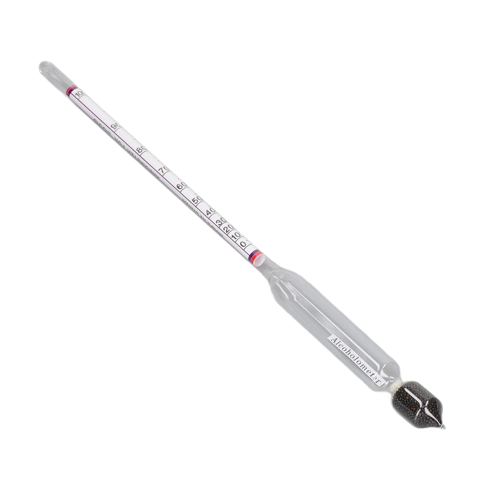 Wine Meter, Glass Temperature Resistance 0-100 Scale Sensitive Response 1° Accuracy Hydrometer for Office