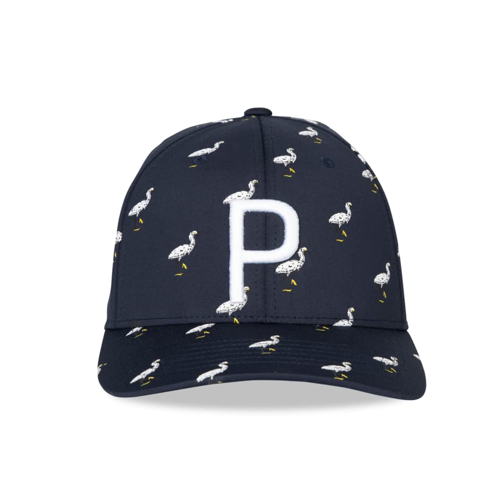Puma Golf Men's Egrets P Hat, Navy Blazer, One Size