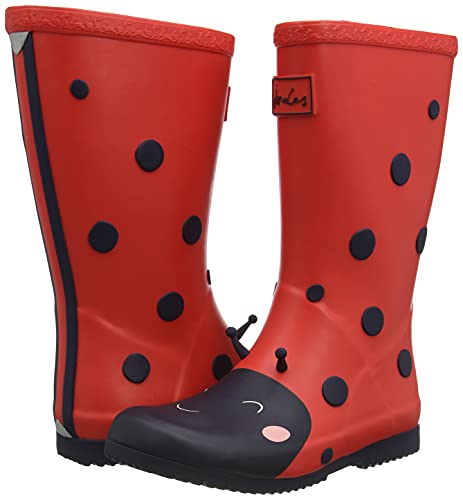 Joules girls Rain Boot, Redldybug, 2 Big Kid US