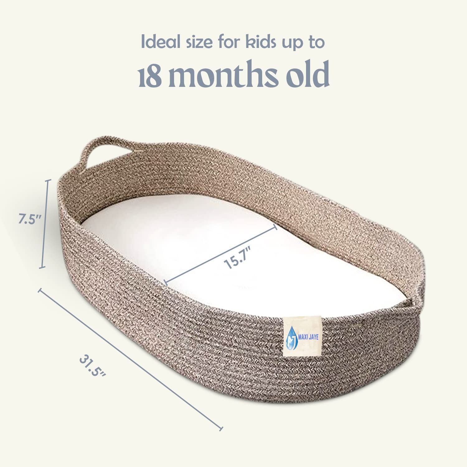 Shelf Basket - Changing Basket - Cotton Rope Changing Table Topper Storage Basket, Thick Foam Pad with Removable Cotton Cover - Storage Bag and Plush Blanket- Diapers Changing Basket