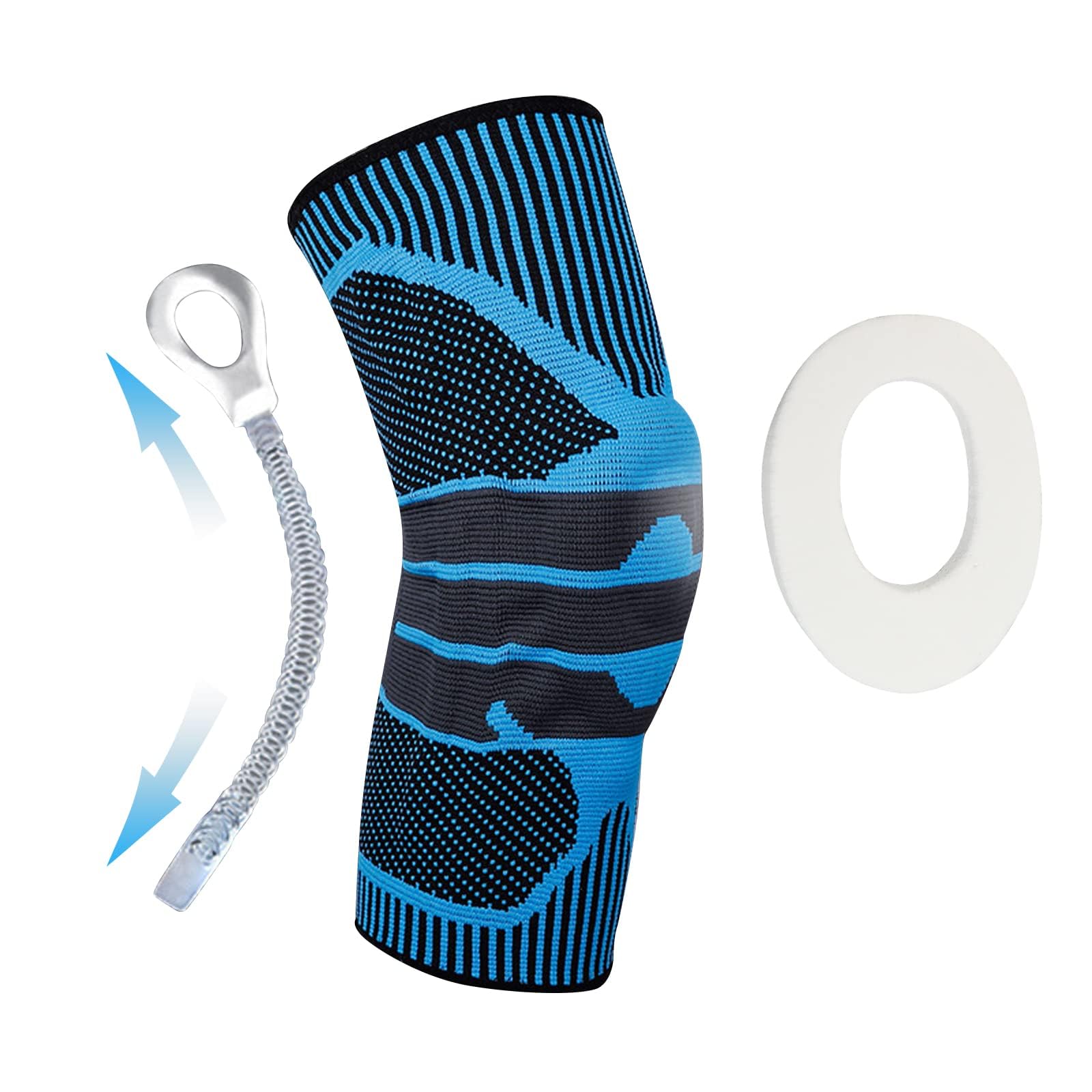 Professional Knee Brace, Knee Compression Sleeve with Silicone Patella Gel Pad Dual Side Spring Metal Stabilizers, Knee Support Bandage for Pain Relief, Medical Knee Pad for Running, Workout,