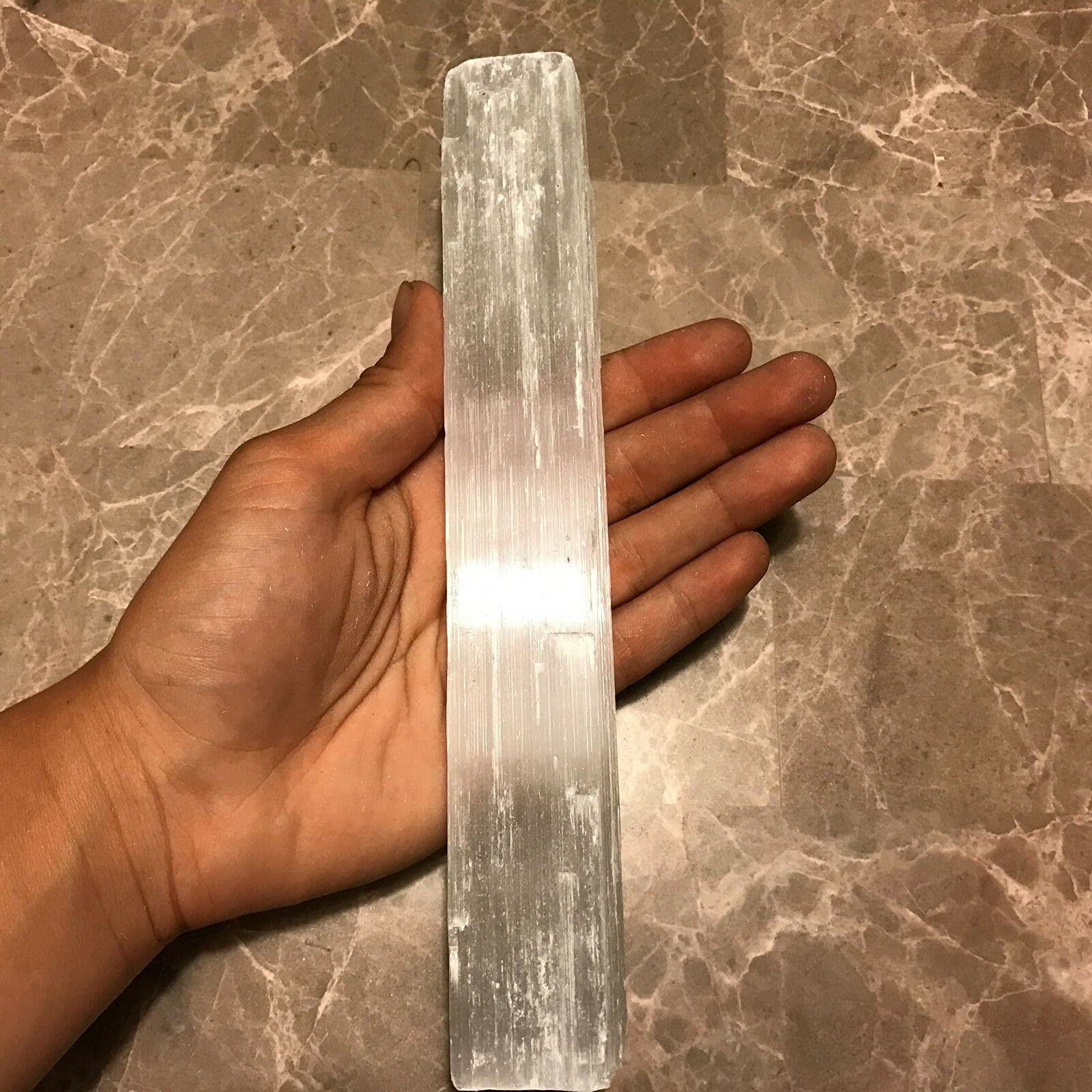 Pachamama Essentials Selenite Wand Stick 6-8.5 Inches Long - 1 to 2 inches Wide - Rough Stick - Healing Stone