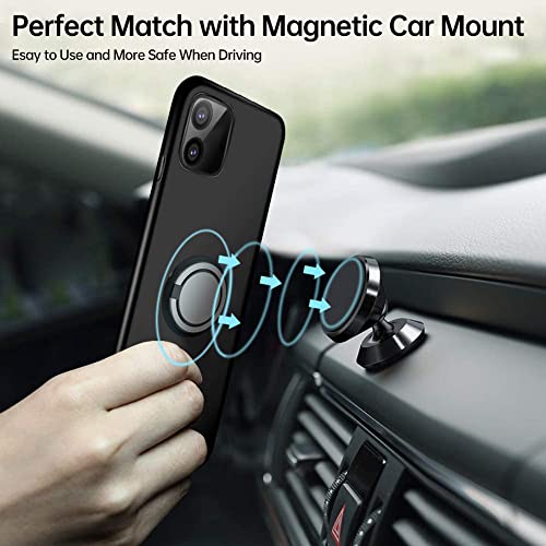 Magnetic Case for iPhone 11 Pro Back Support Magnetic Car Mount, [Invisible Built-in Metal Plate] Ultra Thin Soft TPU Shockproof Anti-Scratch 360 Protective Cover for Apple iPhone 11 Pro Black