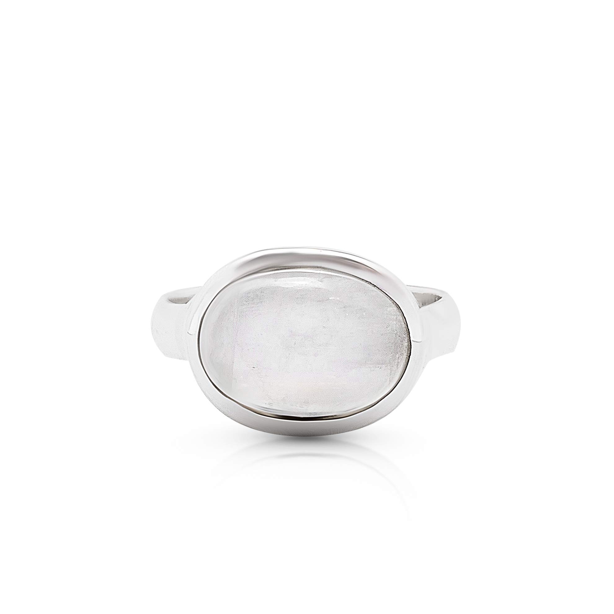 Koral Jewelry Moonstone Oval Stone Ring 925 Sterling Silver Vintage Boho Chic US Size 7 8 9 (7)