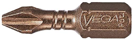 VEGA Professional Grade #2 Phillips Impact Driver Bits 1" Length P125P2A-10 (Pack of 10)