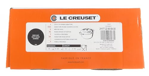 Le Creuset Signature Cast Iron Round Casserole, 22 cm - Satin Black