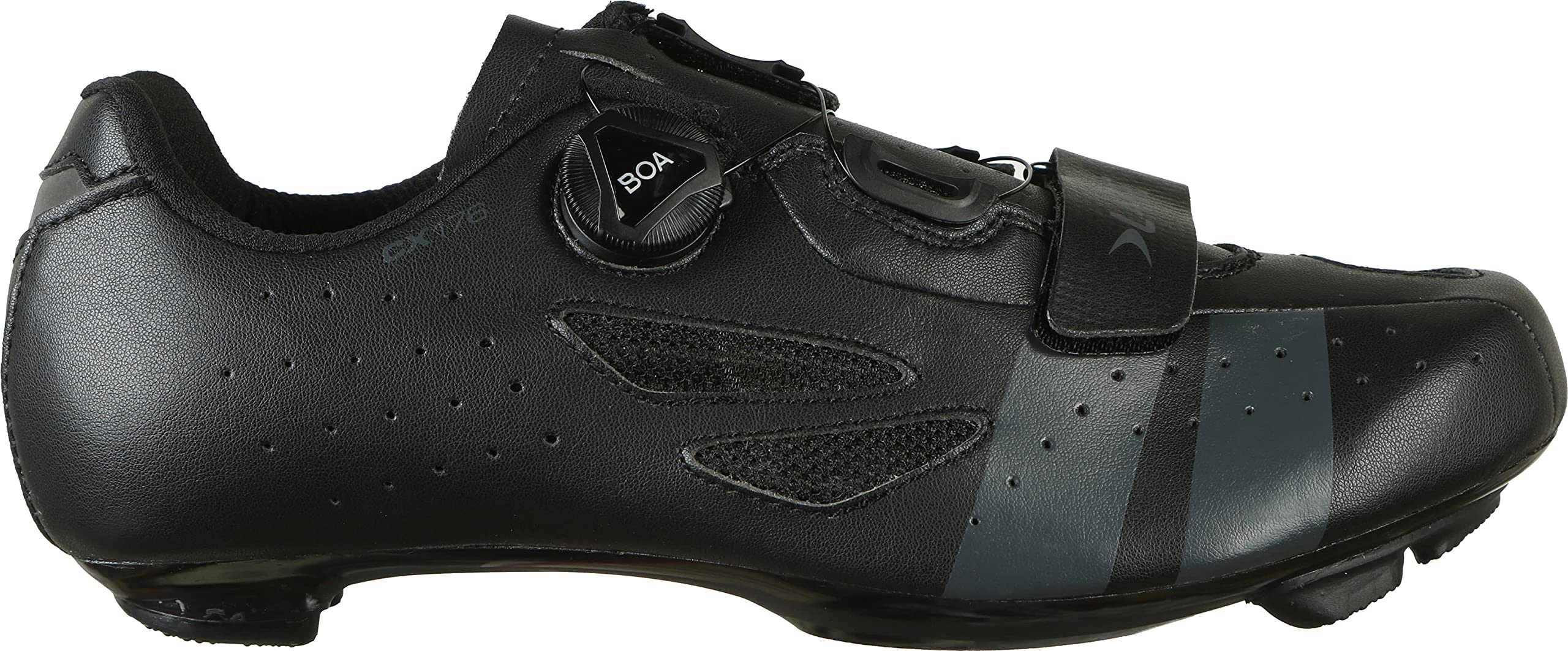 Lake Cycling CX176-X Wide Road Cycling Shoes - Men's (Black/Grey, 46)