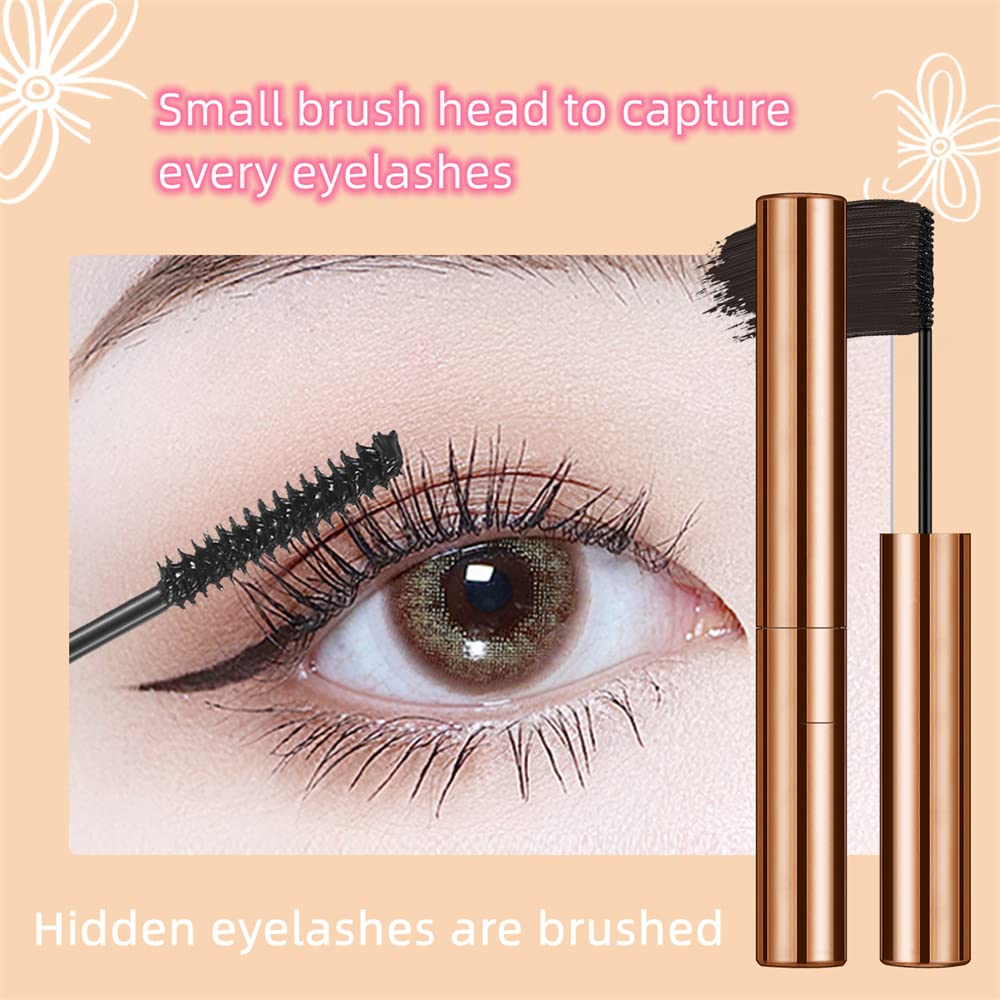 Mini Brush Mascara, For short and sparse eyelashes，Lengthening and Thick, Volume, Long Lasting, Waterproof & Smudge-Proof, All Day Full（1 Pcs）