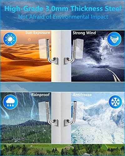 Universal Adjustable TV Antenna Mount 14" Inch Weather Proof J Pole, Wireless Bridge Bracket Mount for Outdoor Point to Point AP Access Point Client Bridge CPE, Antenna Mounting Pole, 1-Pack
