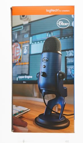 Logitech for Creators Blue Yeti USB Microphone for Gaming, Streaming, Podcasting, Twitch, YouTube, Discord, Recording for PC and Mac, 4 Polar Patterns, Studio Quality Sound, Plug & Play-Midnight Blue